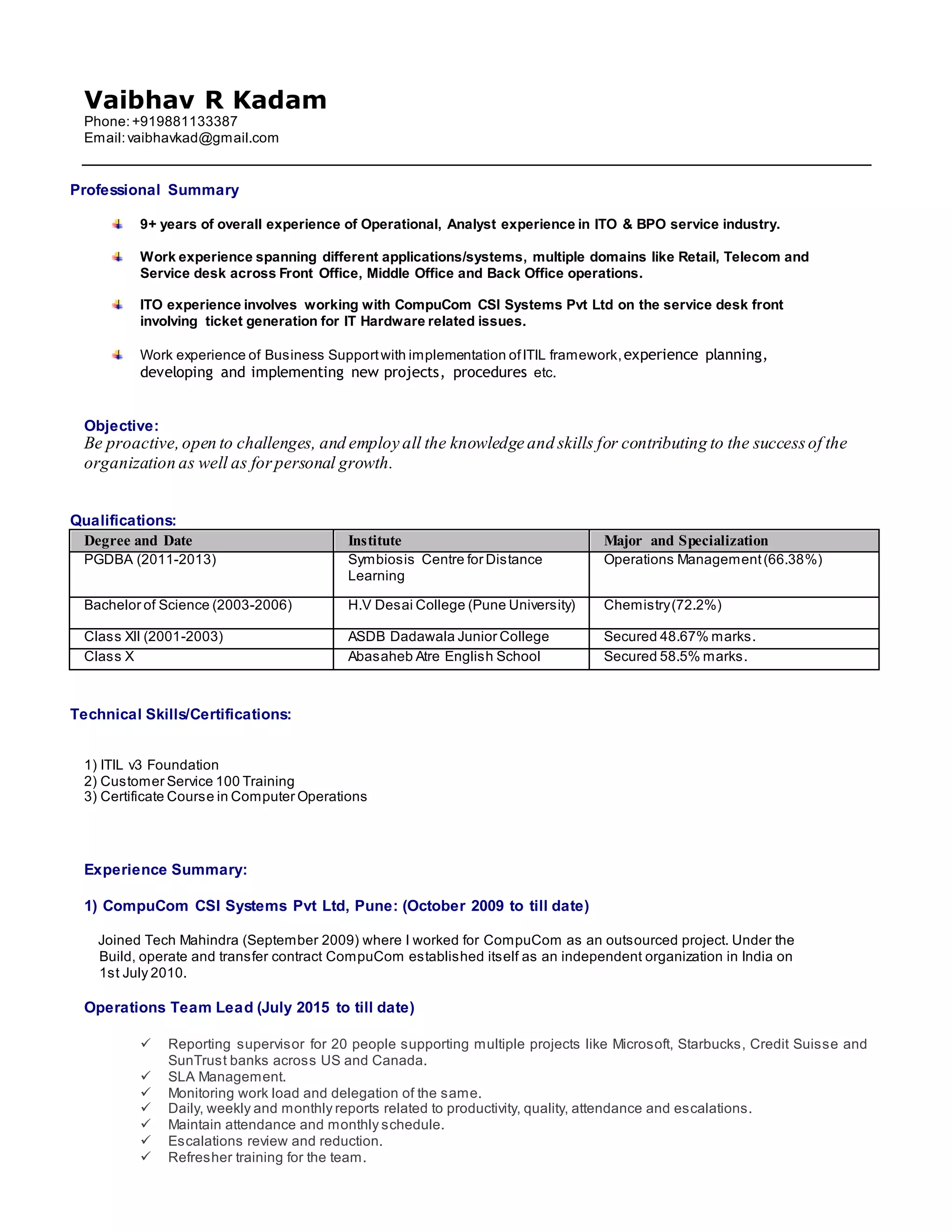 Vaibhav Kadam_Resume | DOCX