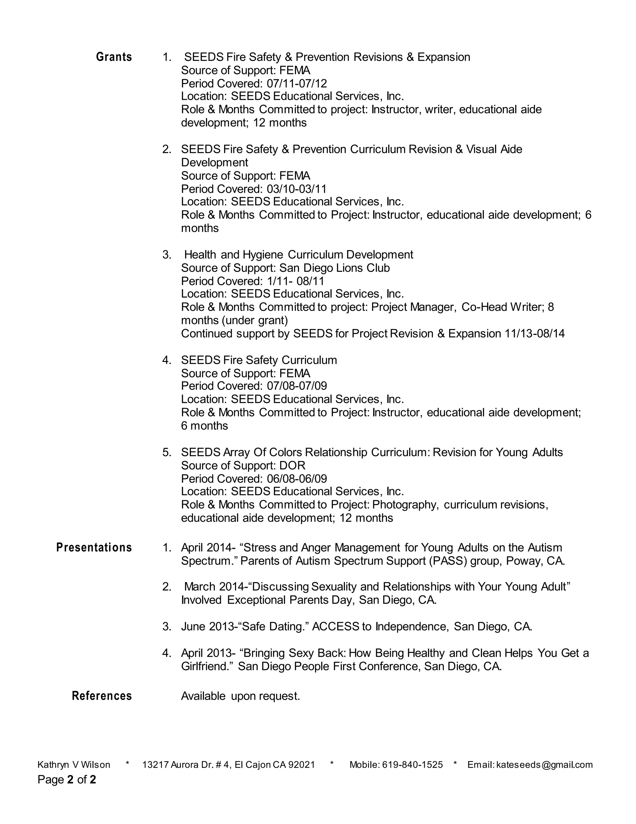 K Wilson BCBA CV 12.15