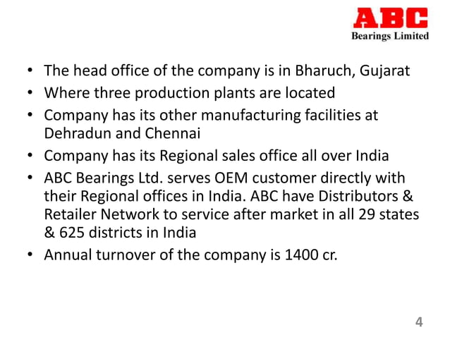 presentation on ABC bearings | PPT