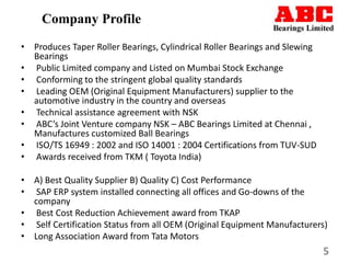 presentation on ABC bearings | PPTX