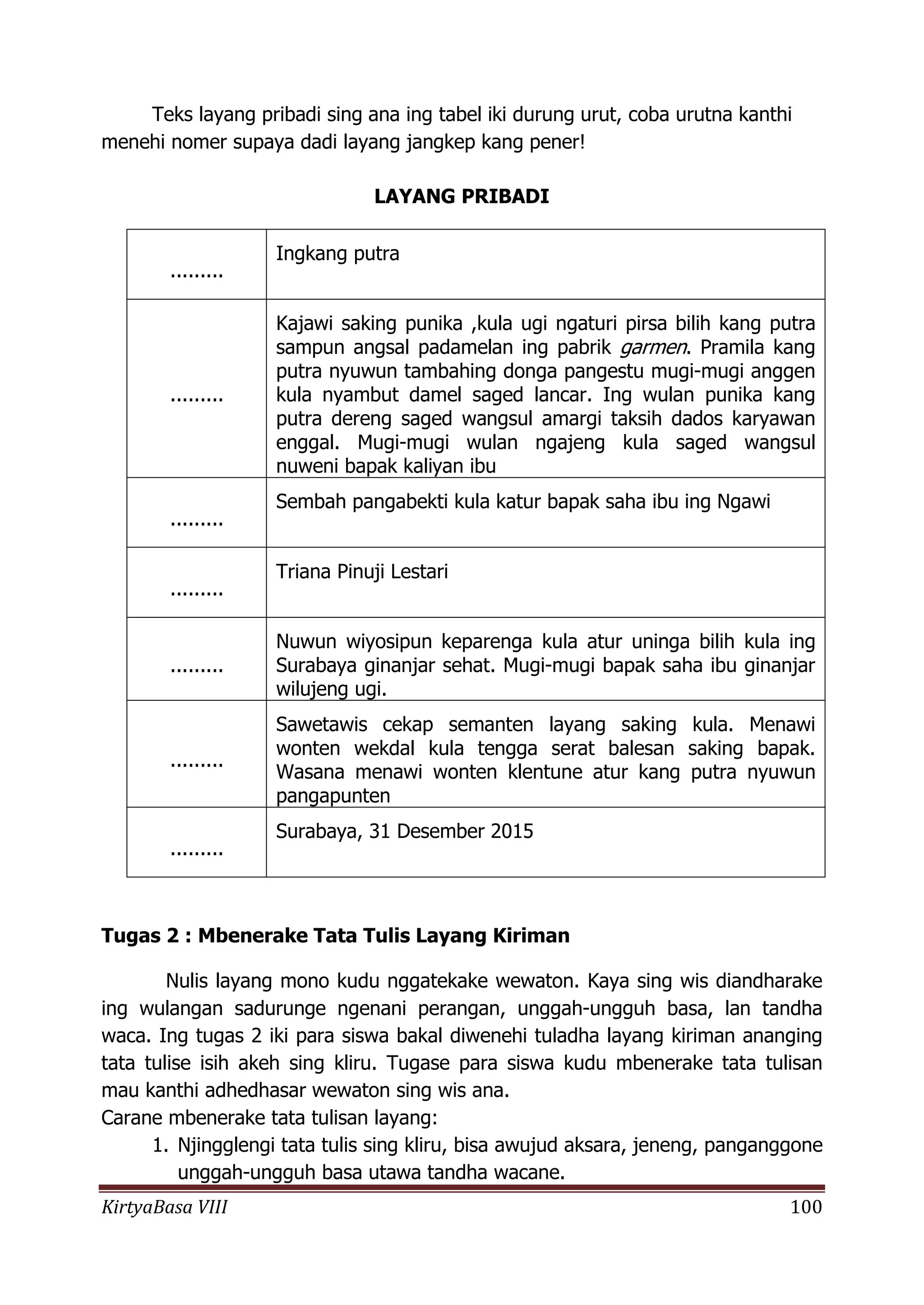 Bd8 kd5- wulangan 5 kekeluargaan | PDF