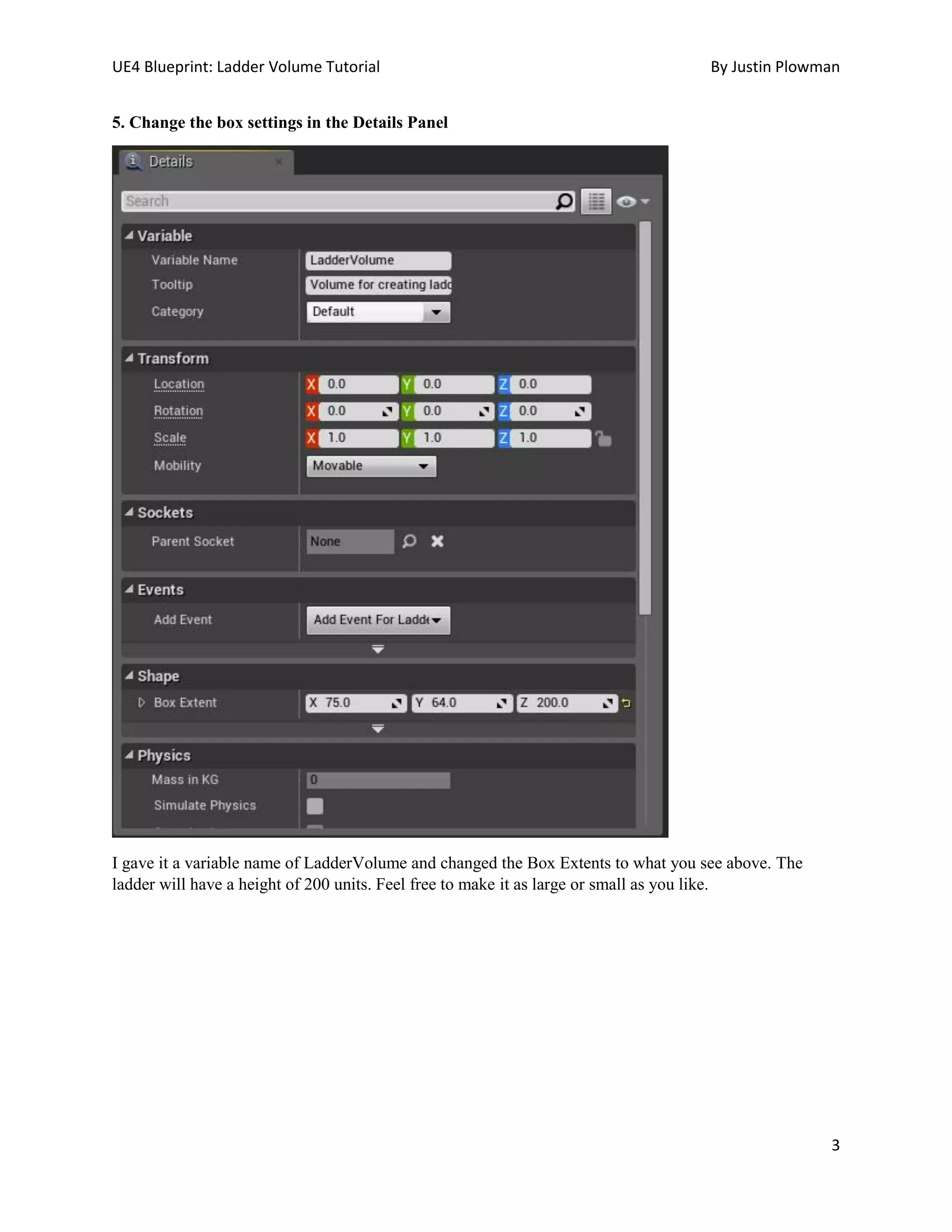 UE4BlueprintLadderVolumeTutorial | PDF