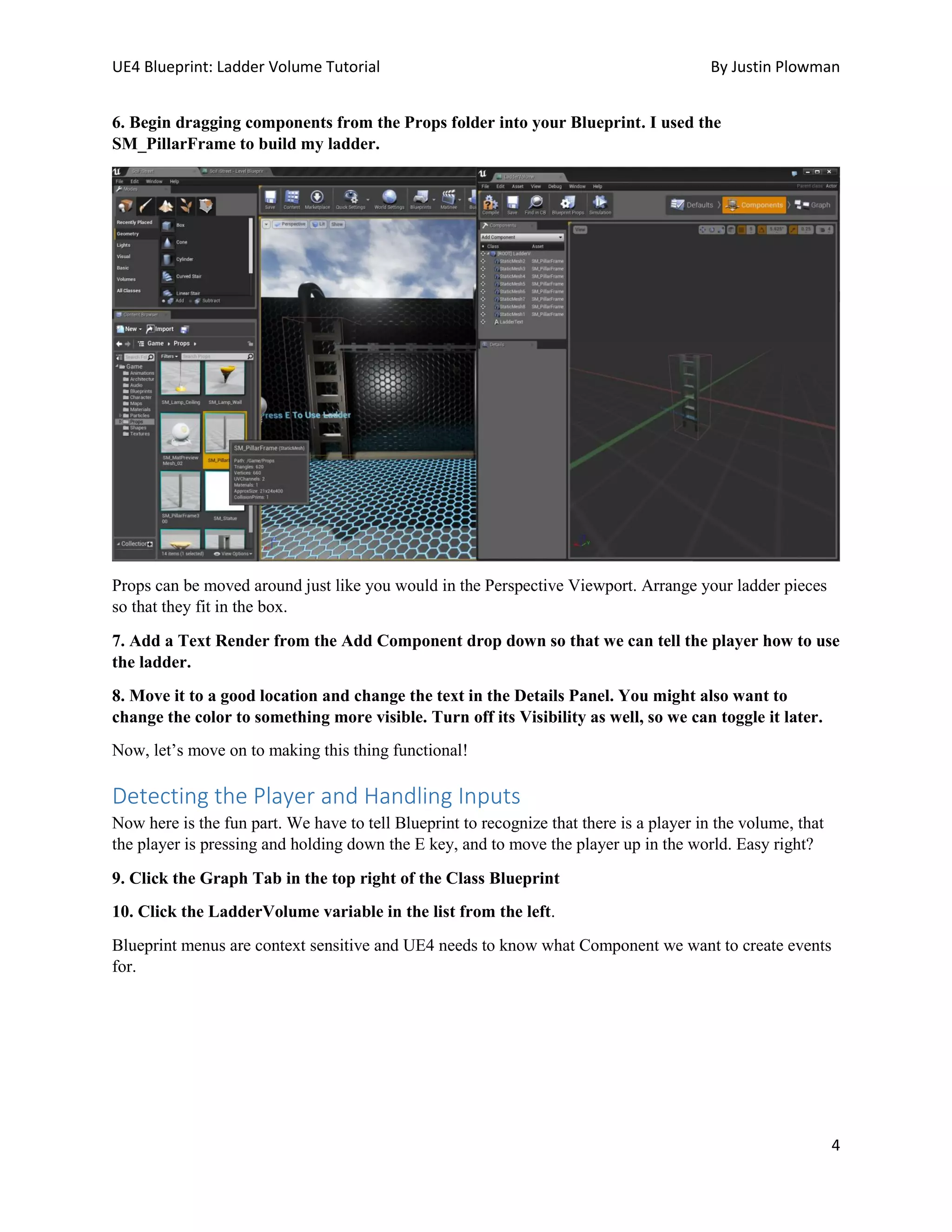 UE4BlueprintLadderVolumeTutorial | PDF