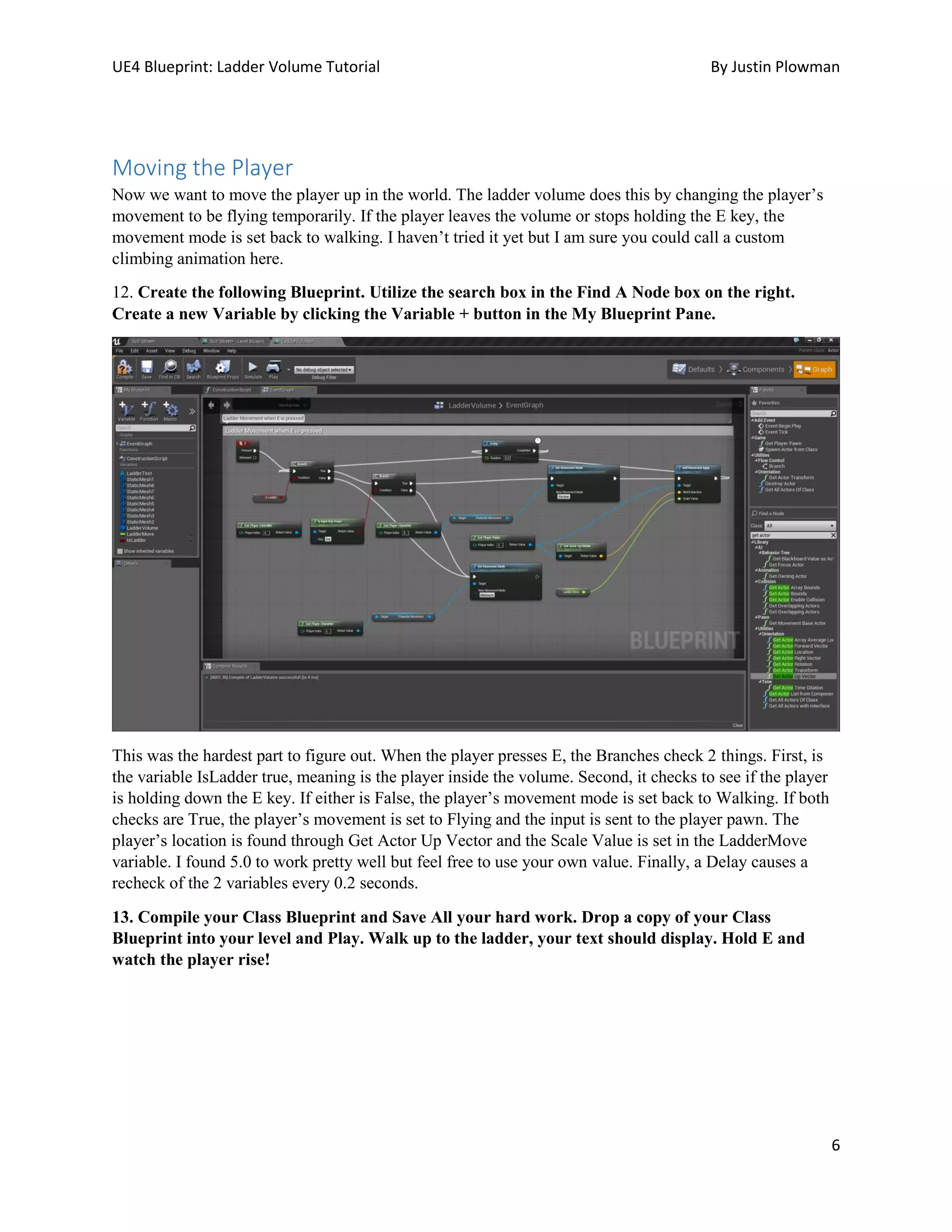 UE4BlueprintLadderVolumeTutorial | PDF