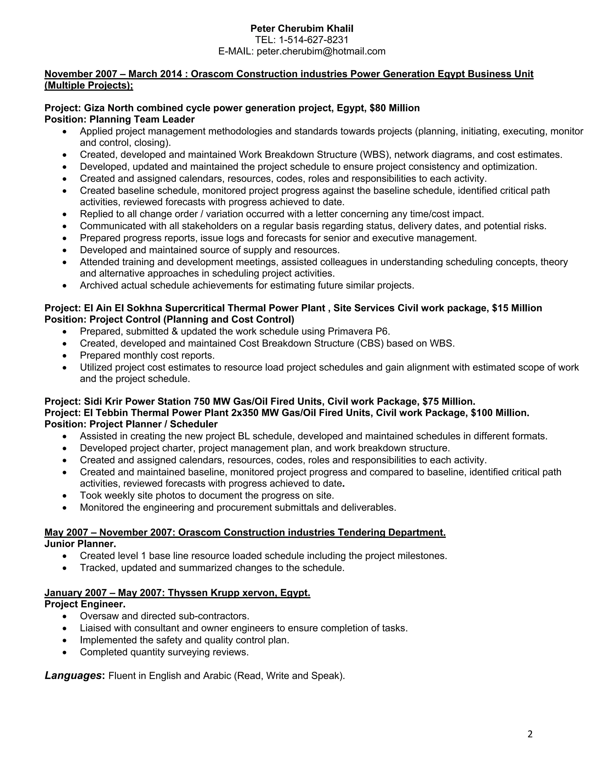 Peter Khalil CV | PDF