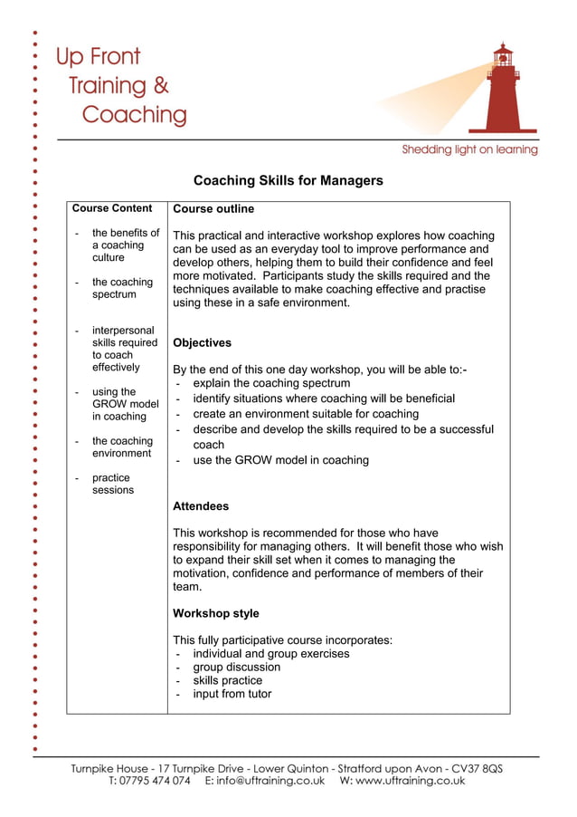 Coaching skills for managers | PDF