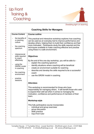 Coaching skills for managers | PDF