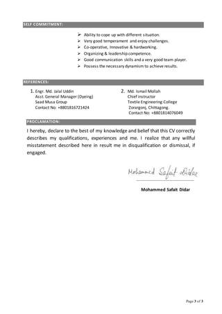 CV of Safait didar | DOCX