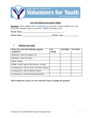 MENTOR EVALUATION FORM | DOCX