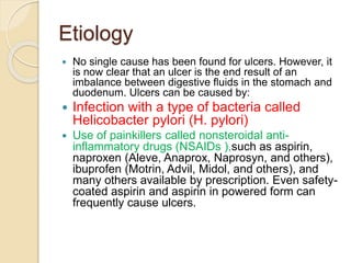 PEPTIC ULCER | PPTX | Digestive Disorders | Diseases and Conditions
