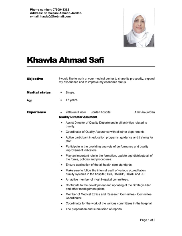 Khawla Safi CV | DOC