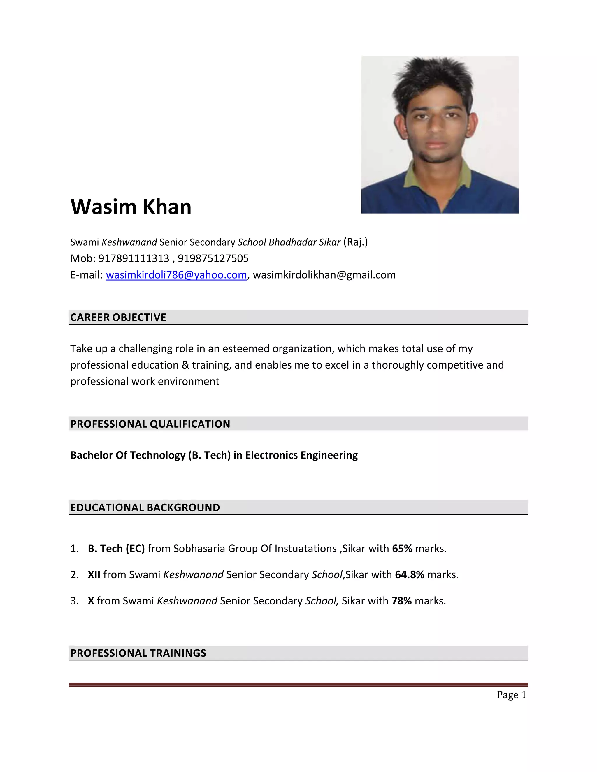 CV NEW WASIM | PDF