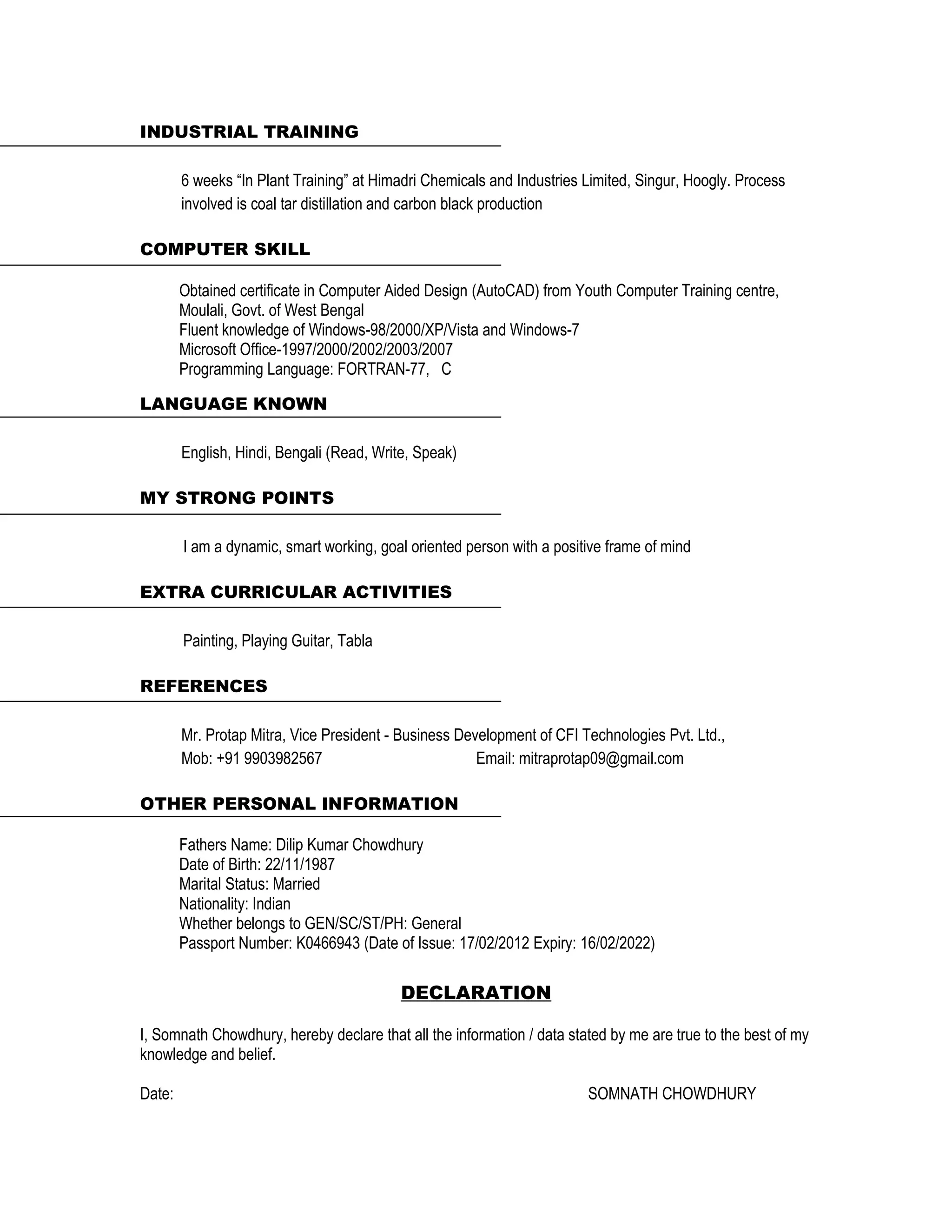 15 12 05_Curriculum_Vitae-Somnath-1 | PDF | Chemistry | Science