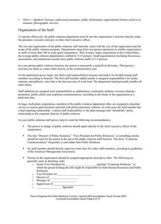 how to organize public relations | PDF