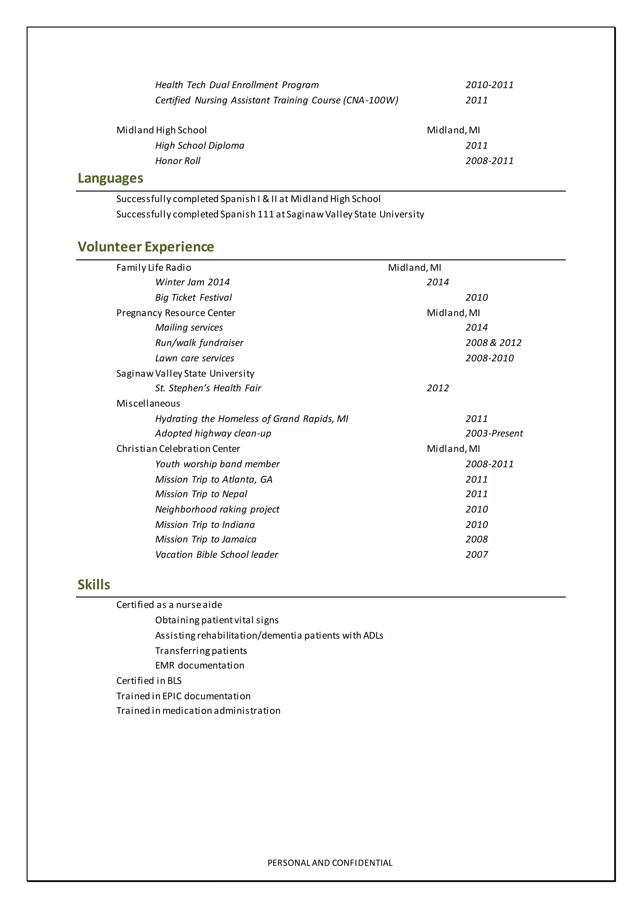 Registered Nurse Resume | PDF