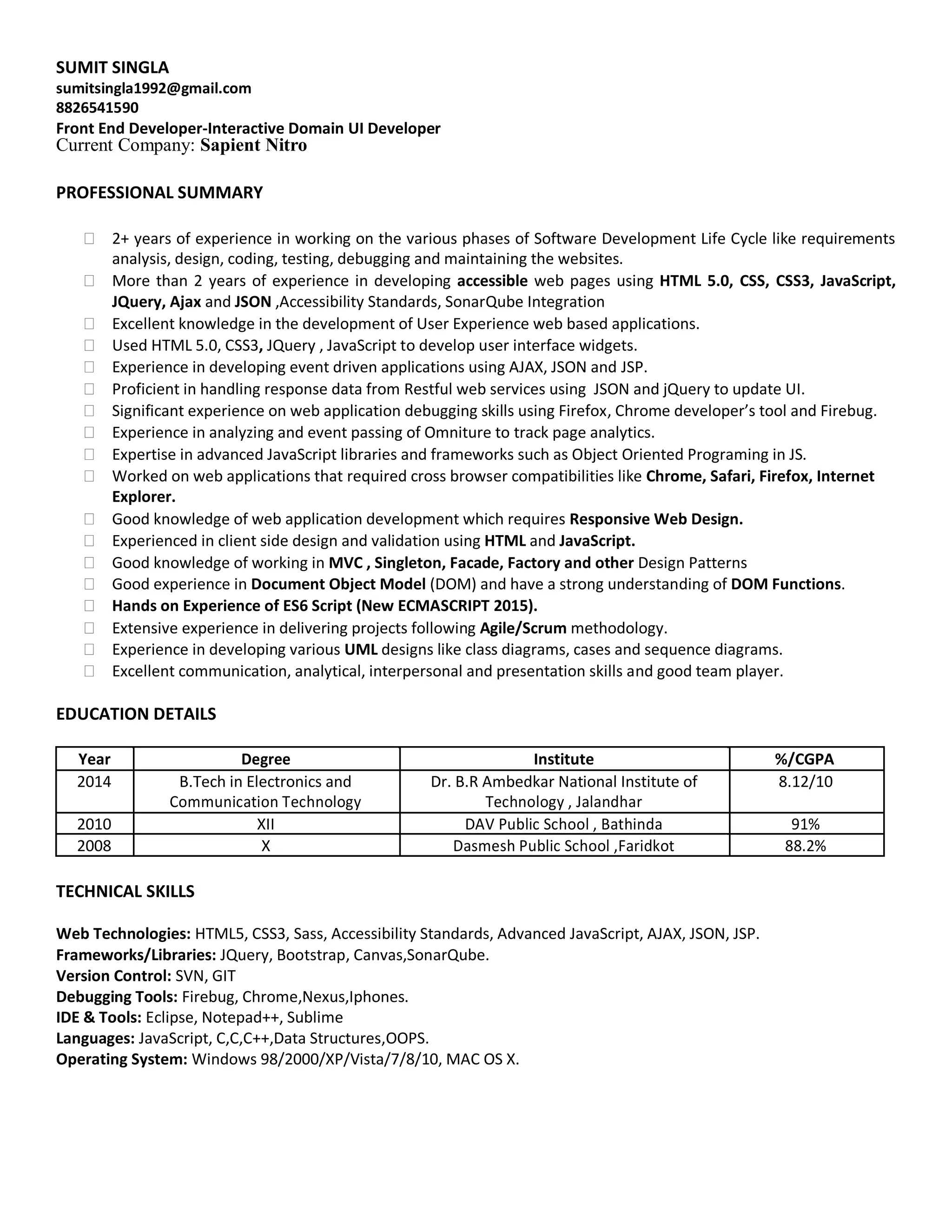 Sumit_Singla_resume | PDF