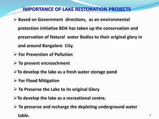 Lake Restoration Projects Being Undertaken by BDA_Bangalore Development ...