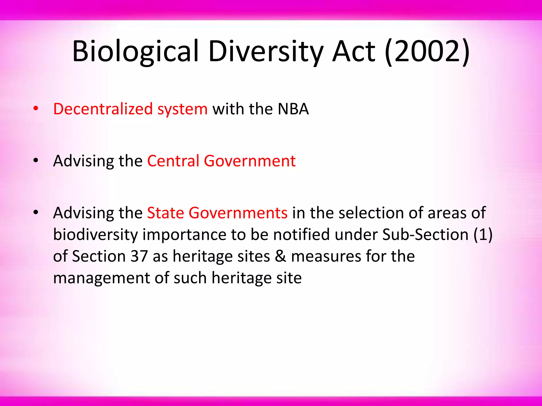 NATIONAL BIODIVERSITY AUTHORITY | PPT