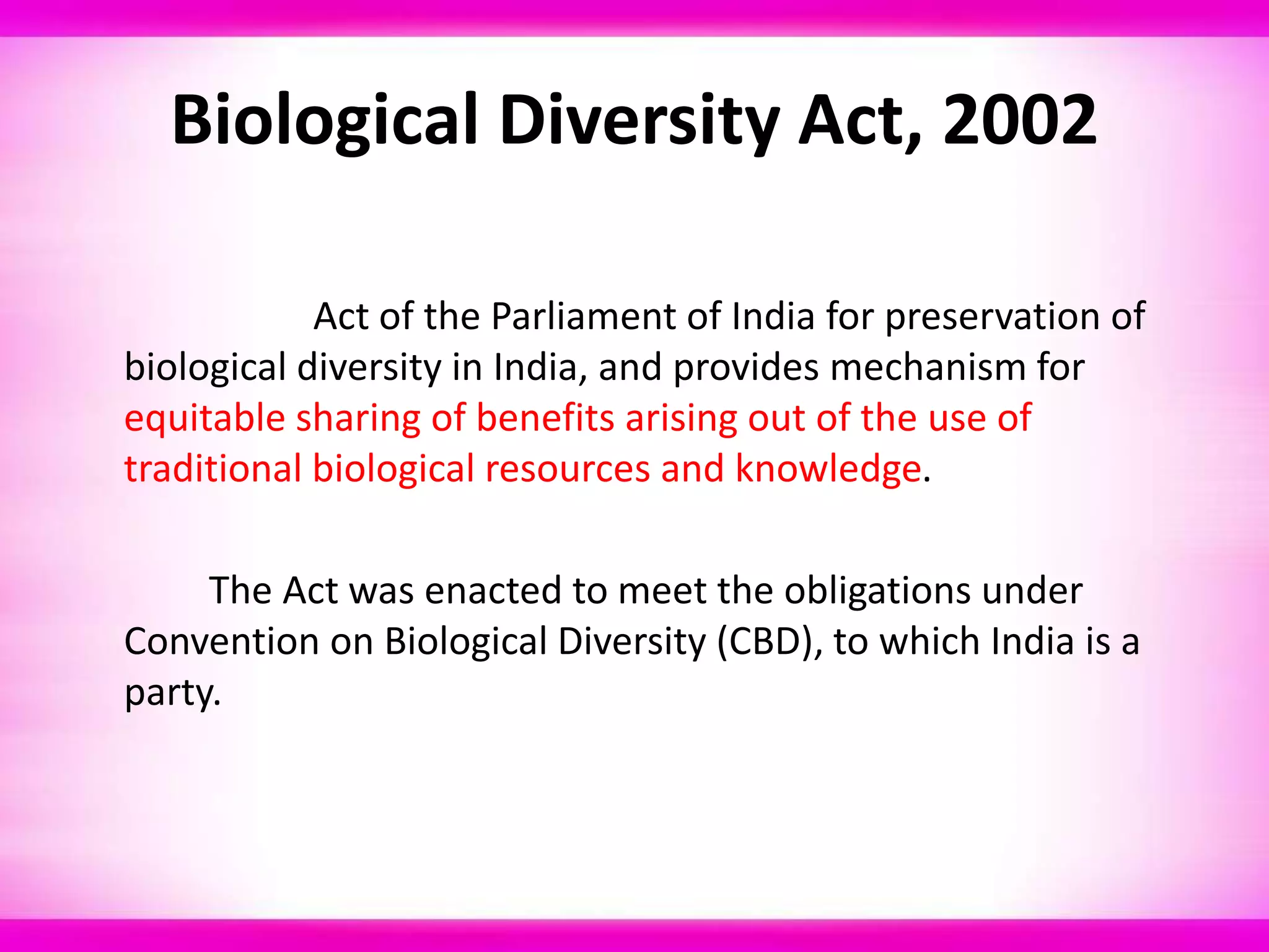 NATIONAL BIODIVERSITY AUTHORITY | PPT