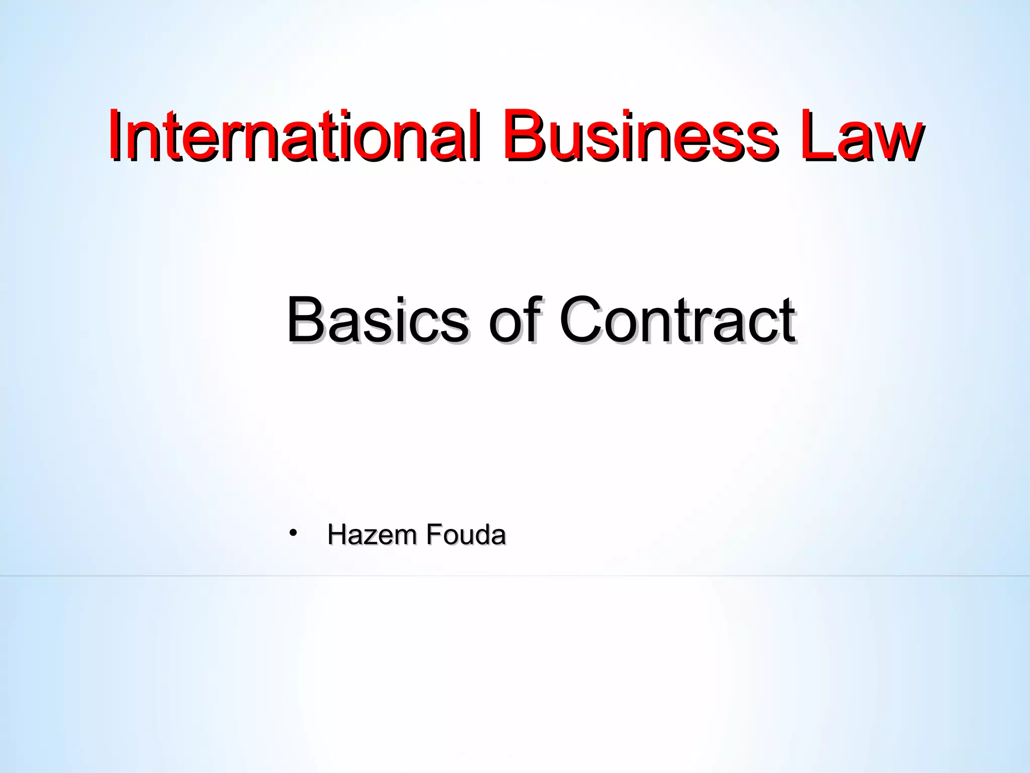 International Business Law Presentation | PPT