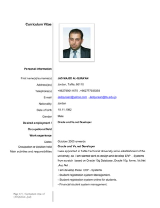 Jad Quraan CV | PDF
