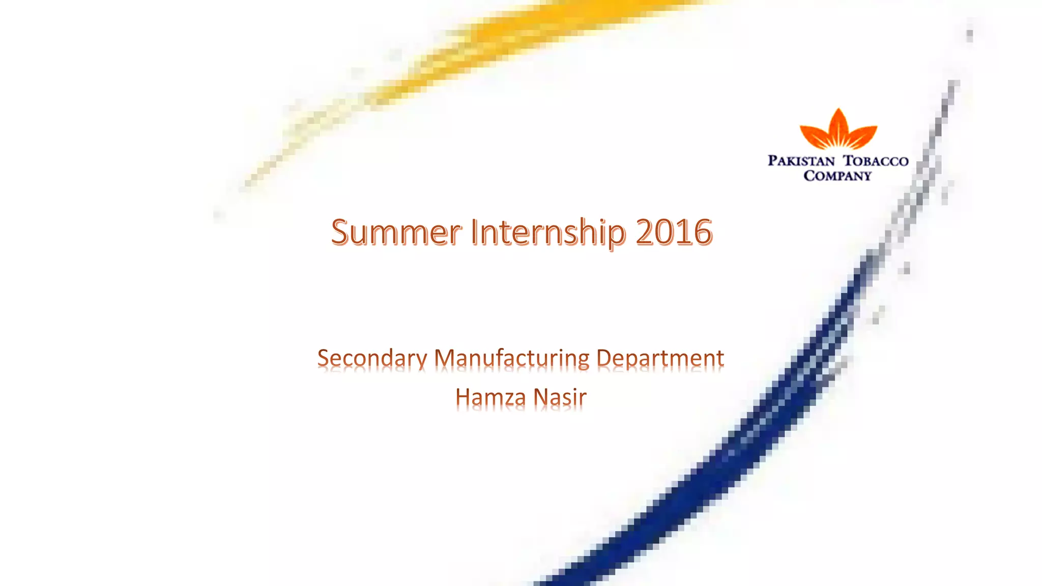 Internship Presentation_Hamza-Nasir-Mechatronics-CEME_NUST | PPT