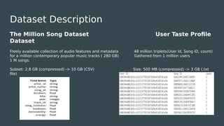 music recommendation system ,Based on Million Song Dataset | PDF