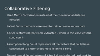 music recommendation system ,Based on Million Song Dataset | PDF