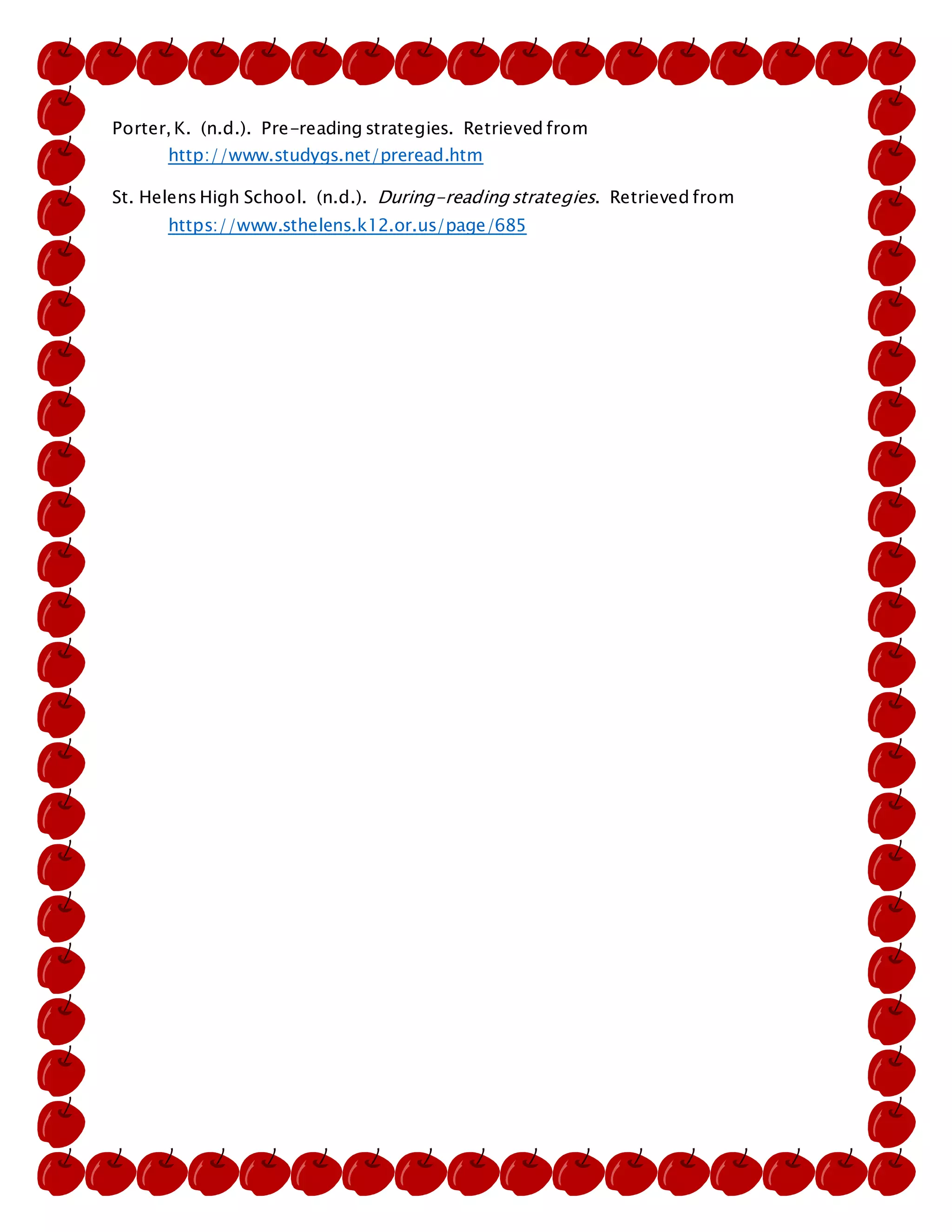 Flip Chart for Before, During, and After Reading | DOCX