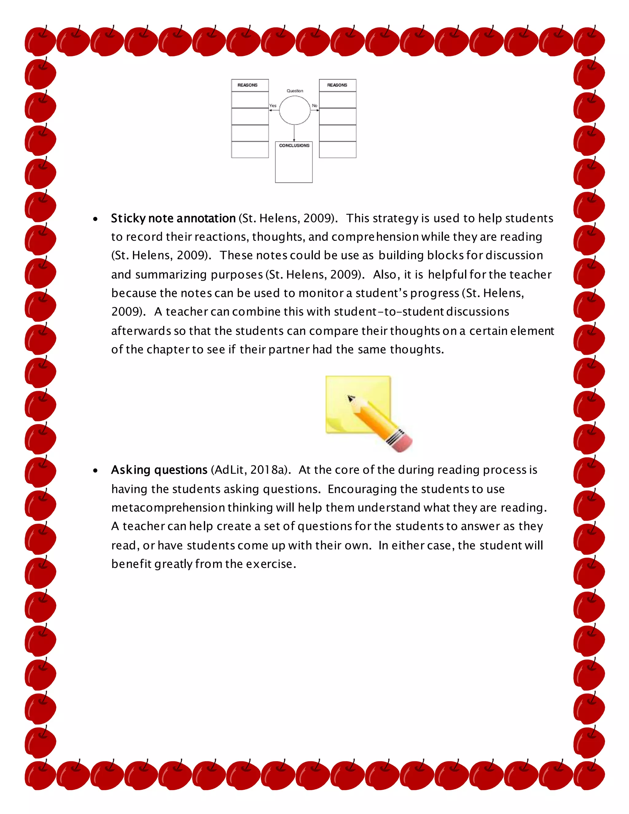Flip Chart for Before, During, and After Reading | DOCX