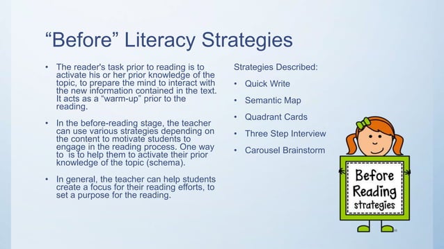 BDA Literacy Strategies Flip Chart | PPT