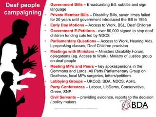 British Deaf Association Engage with Parliament | PPT