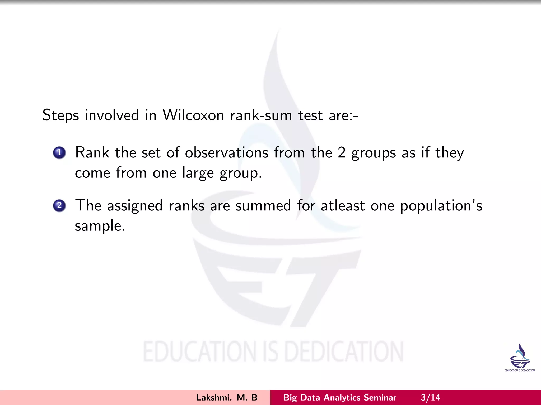 Wilcoxon Rank-Sum Test | PDF