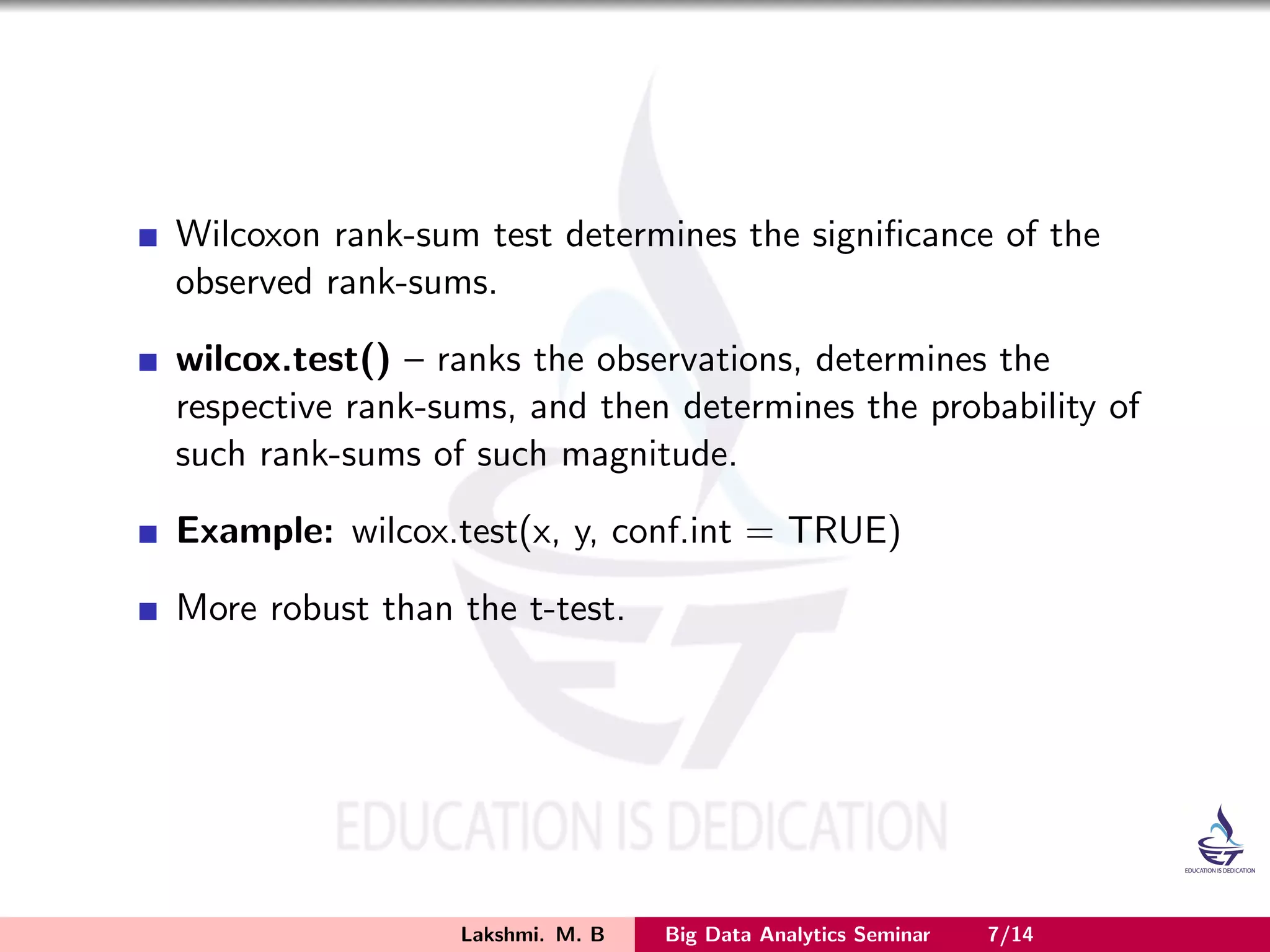 Wilcoxon Rank-Sum Test | PDF