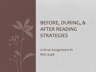 Before, During, and After reading strategies | PPTX