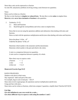 Intro to Unit 3 - Ratios, 6th grade Math | PDF
