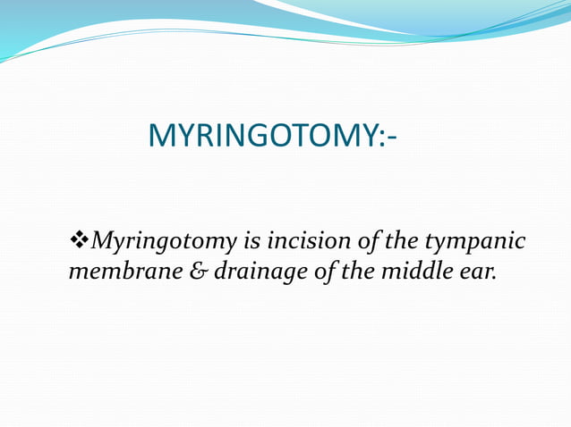 MYRINGOTOMY, | PDF
