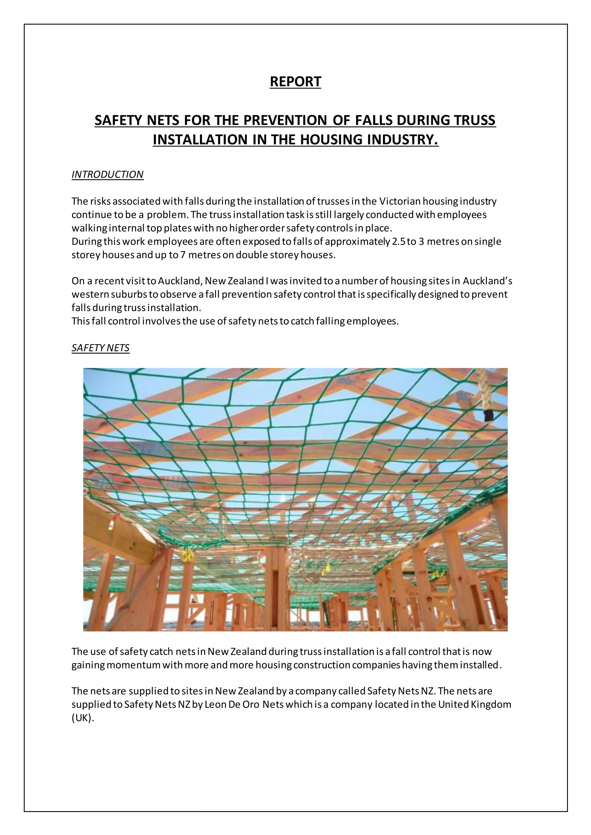 Safety Net Report 2 | DOCX | Construction Industry | Industries