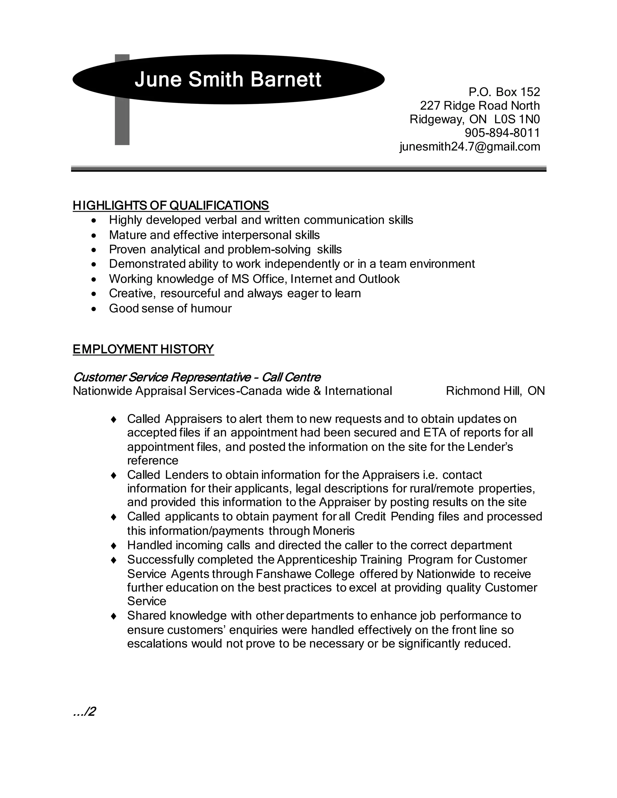 June Smith Barnett resume | DOCX