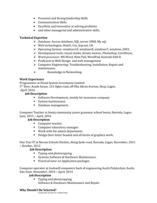 KENNETH'S cV | PDF