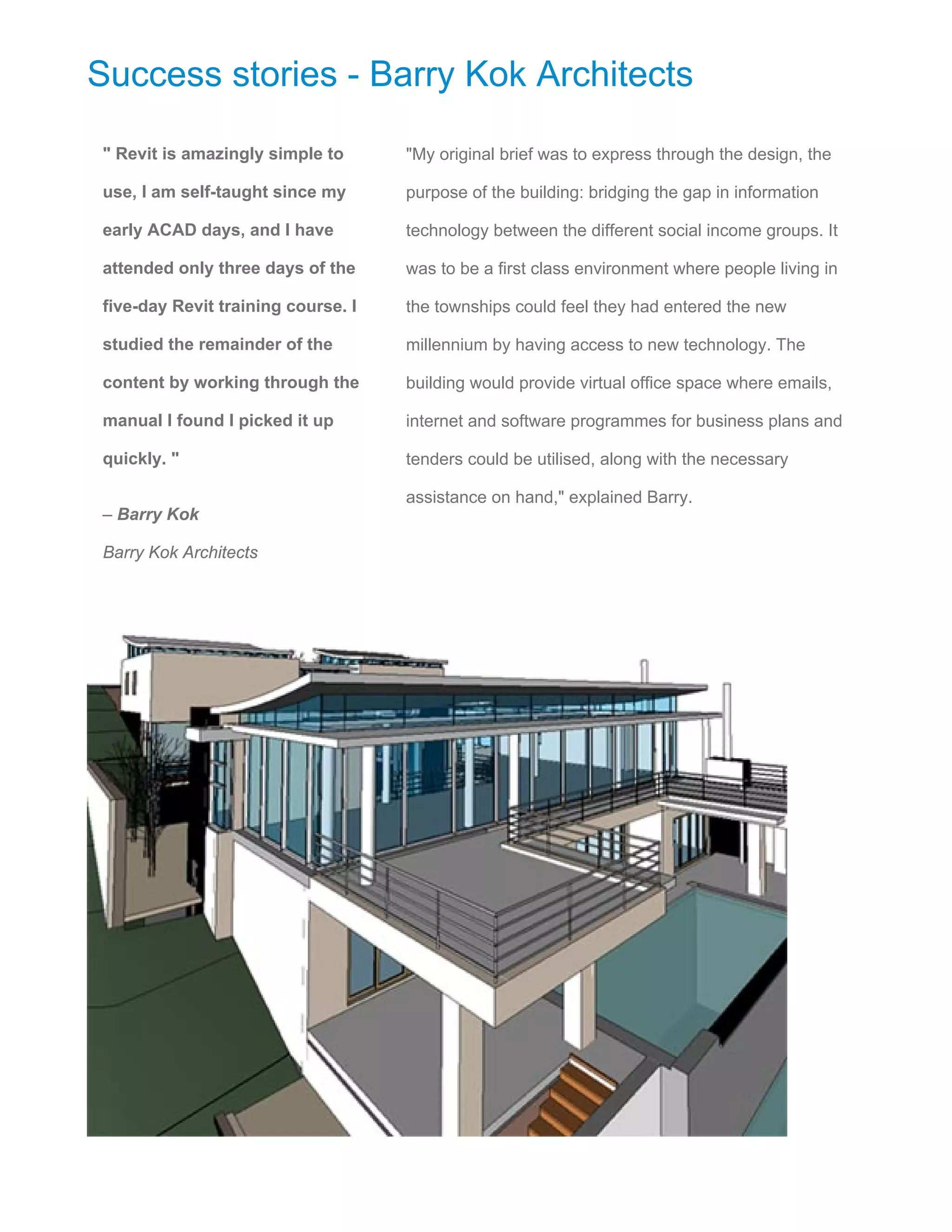 Success Story Barry Kok Architects | PDF