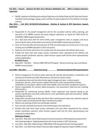 Kevin Barraclough CV NACE CIP 2 | DOC
