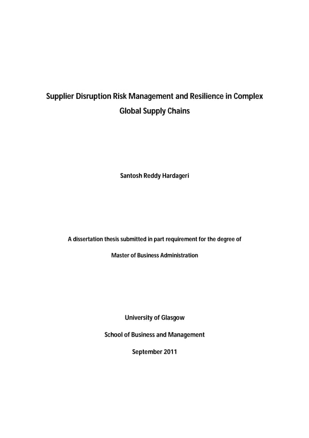 MBA Dissertation Thesis | PDF | Logistics | Business