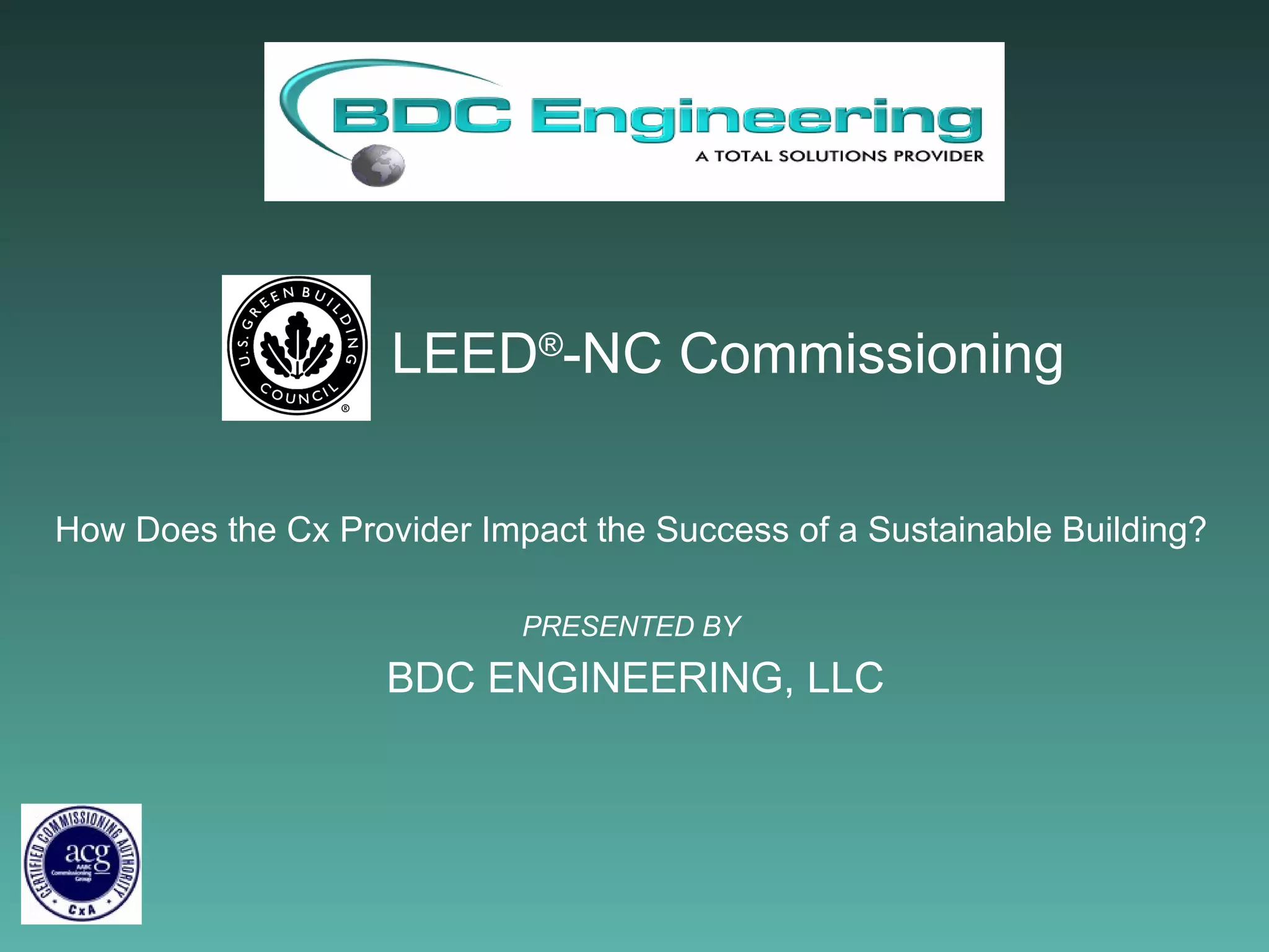 BDC Leed Commissioning Presentation | PPT