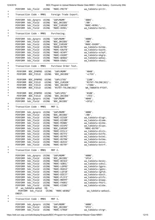 Bdc program to upload material master data mm01 code gallery ...