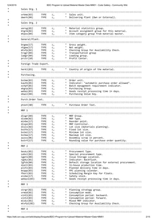 Bdc program to upload material master data mm01 code gallery ...