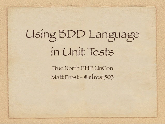 BDD Language in PHPUnit Tests