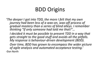 BDD - beyond: Given, When and Then | PPTX | Technology & Computing