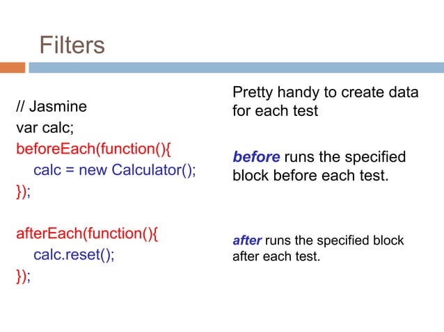 Jasmine - A BDD test framework for JavaScript | PPT