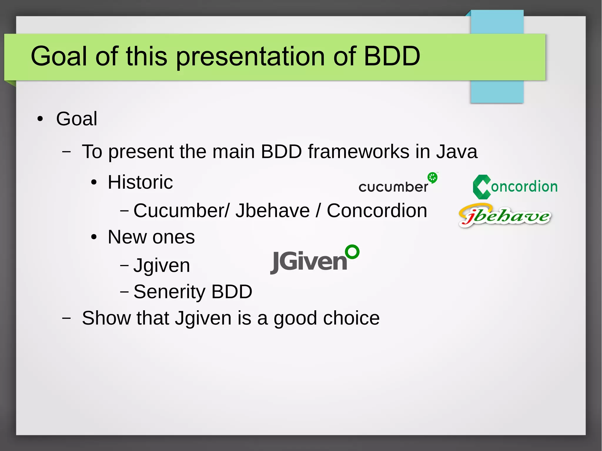 Bdd java | ODP | Programming Languages | Computing